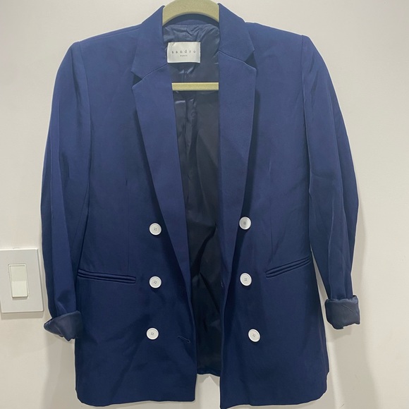 Sandro | Jackets & Coats | Sandro Paris Blue Blazer | Poshmark